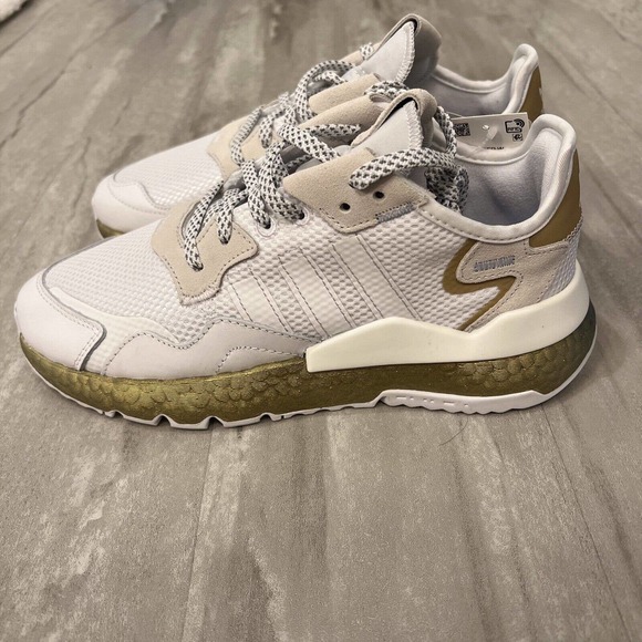 adidas | Shoes | Adidas Fv438 Womans White Gold Periwinkle Night Jogger ...
